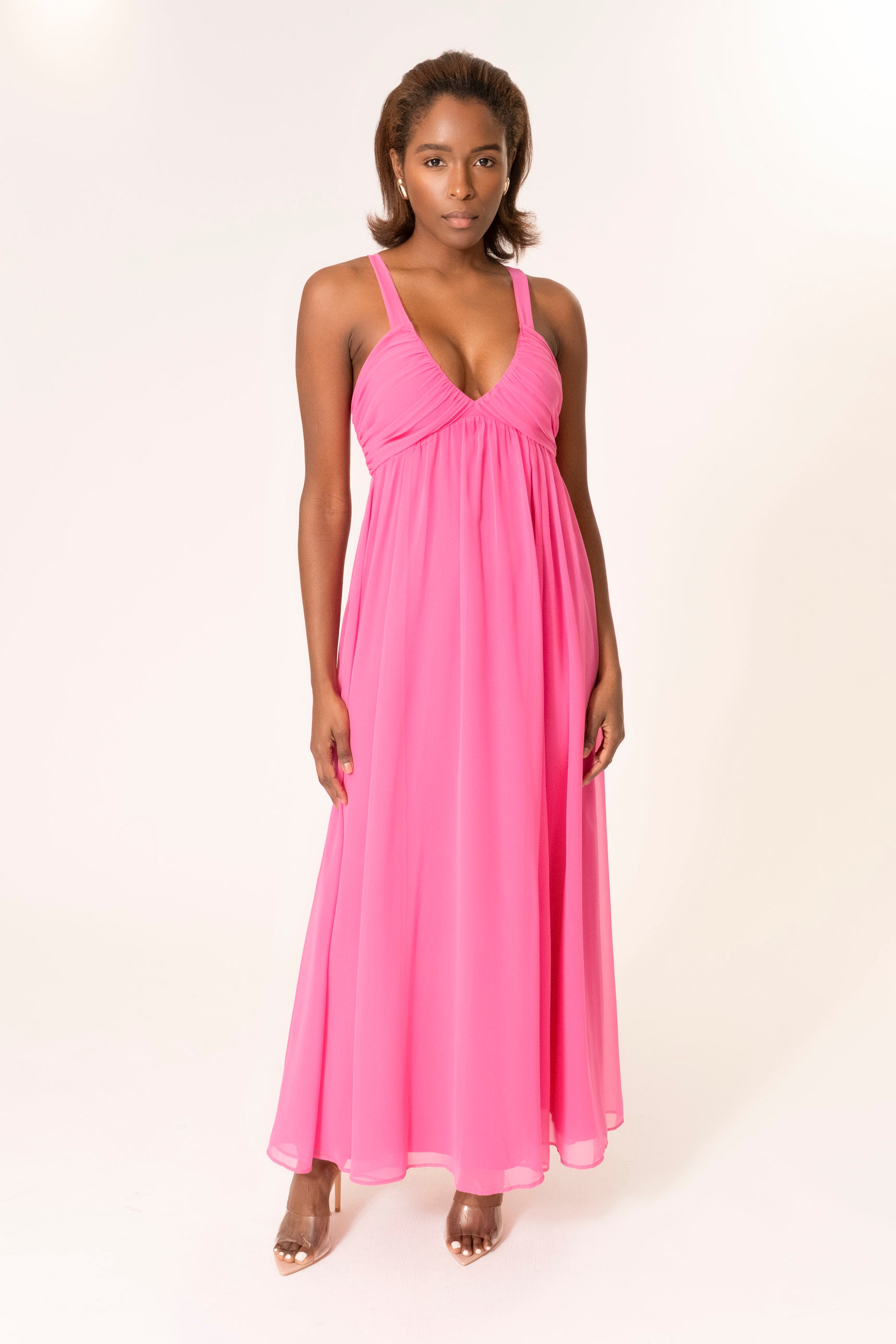 JIA LONG DRESS FUCHSIA – Area Stars